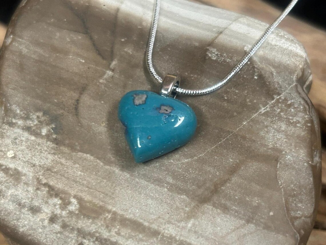 Petite Leland Blue Stone Heart Necklace – Handcrafted Michigan Jewelry ...
