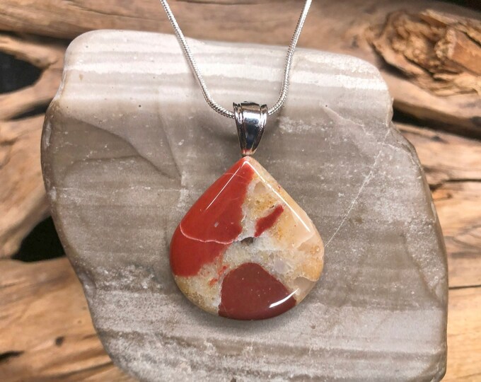 Colorful Crocodile Tear Pudding Stone Necklace - Handcrafted Beauty ...