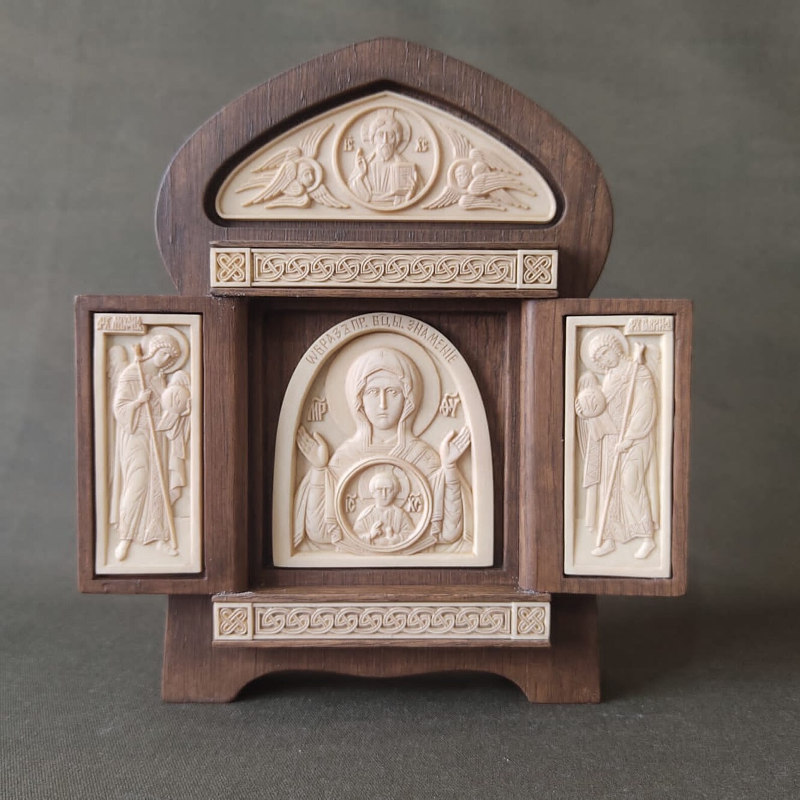 Carved Handmade Wooden Icon.triptych.icon of the Sign of the - Etsy