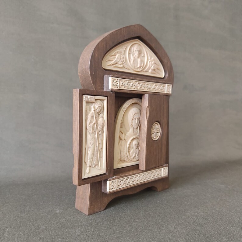 Carved Handmade Wooden Icon.triptych.icon of the Sign of the - Etsy