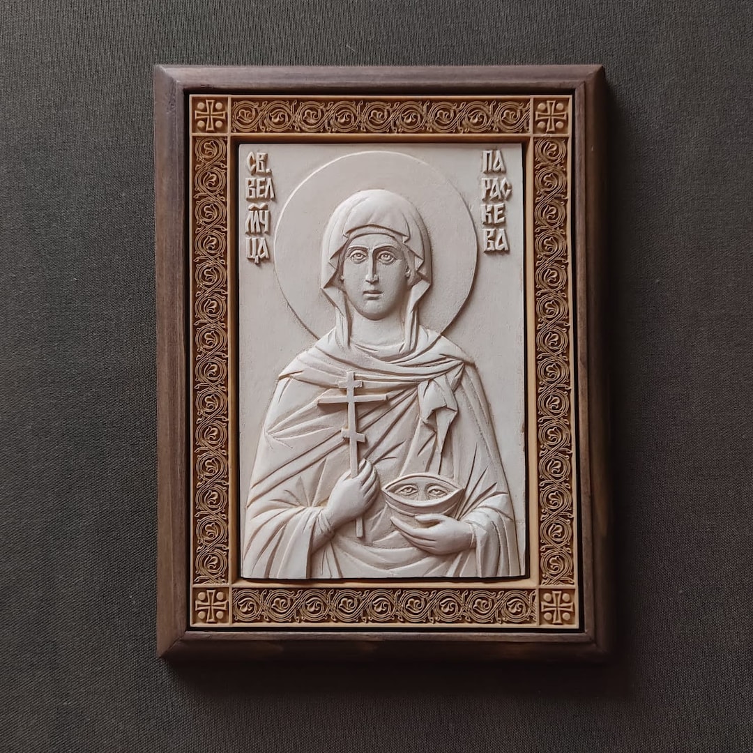 Carved Wood Icon Handmade.paraskeva Friday.paraskeva of Iconium ...