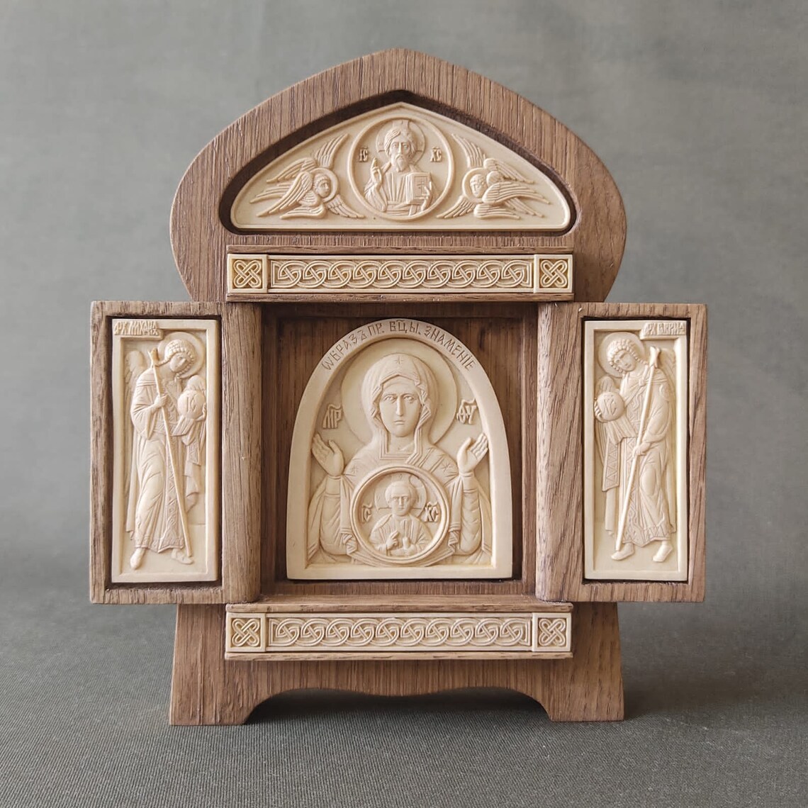 Carved Handmade Wooden Icon.triptych.icon of the Sign of the - Etsy