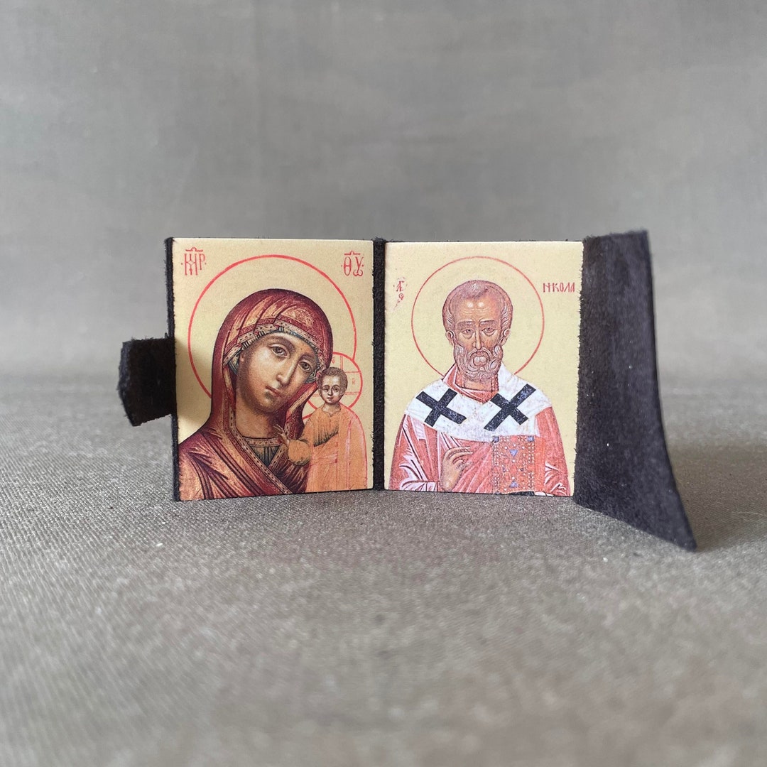 Diptych. Folding Icon. Double Road Folding. Kazan Icon of the Mother of ...