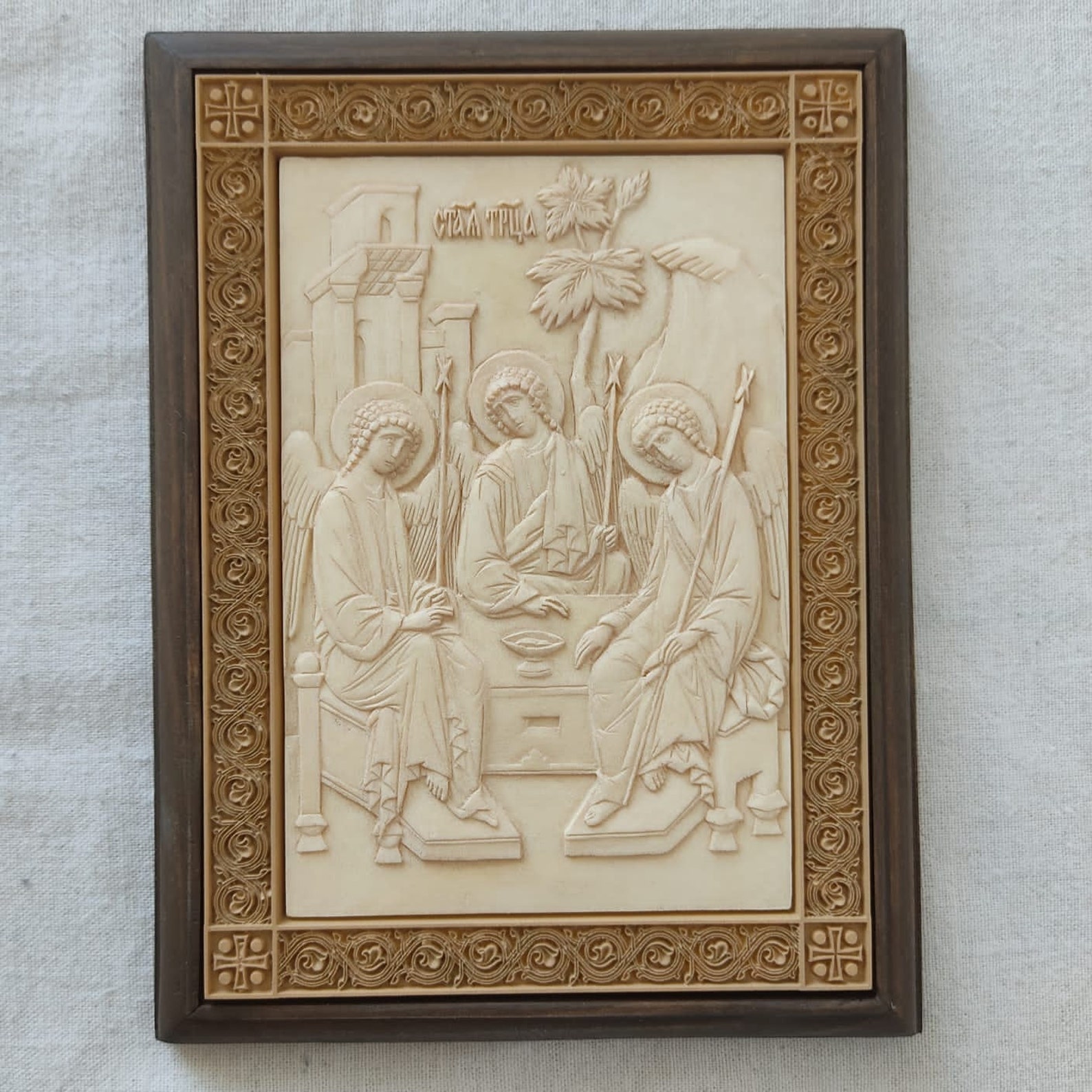 Carved Wooden Icon Handmade.icon of the Holy Trinity.orthodox - Etsy