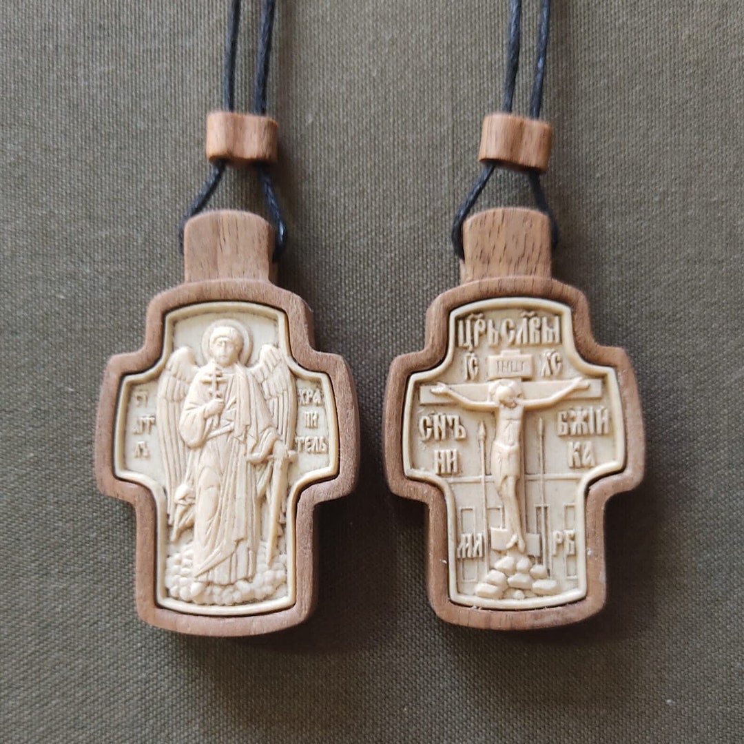 The Cross is Double-sided. Pendant Around the Neck. the Crucifixion of ...