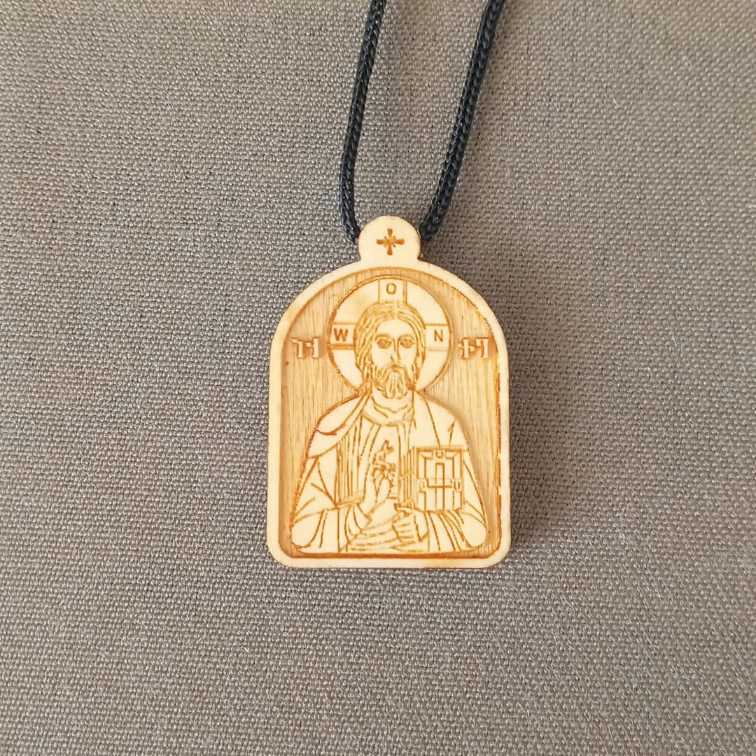 The Savior. Jesus Christ. the Lord.wooden Pendant Around the Neck ...