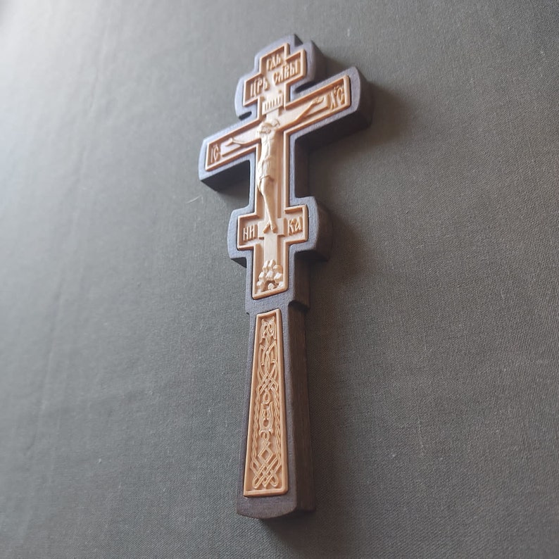 Hand-carved Wooden Cross. the Cross is Tonsured. Paramannyj - Etsy