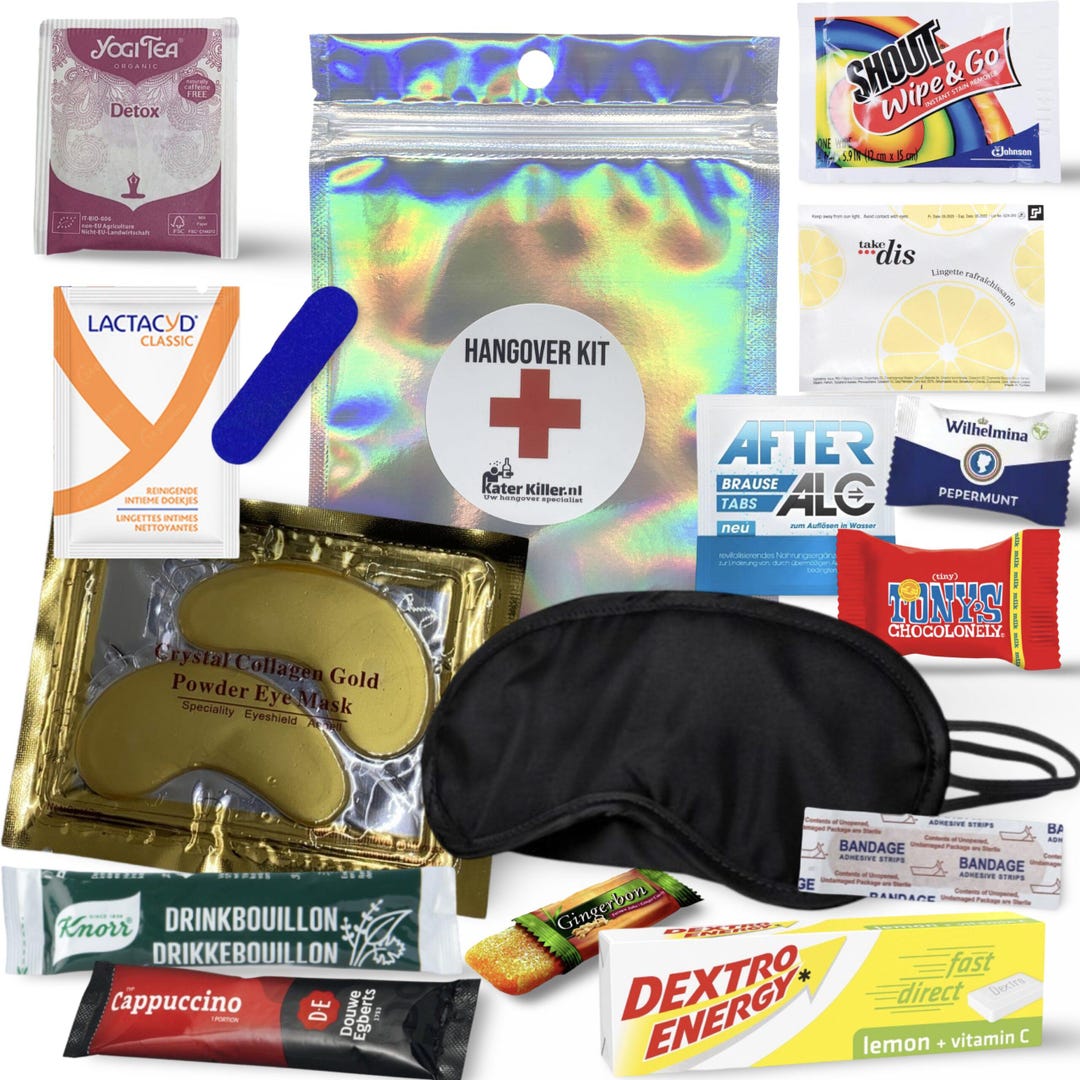 Hangover Kit - Woman. Anti Hangover Kit Packed With Handy Items to Beat ...