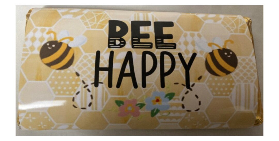Bee Happy, Chocolate Bar & Wrapper.gift for Him or Her.choice of ...