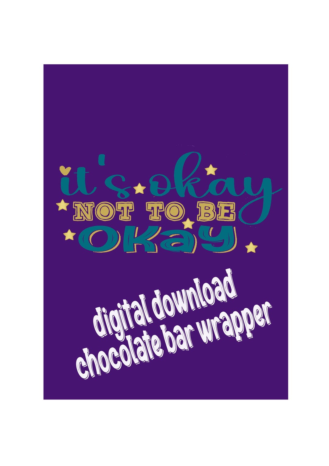 Mental Health Chocolate Bar Wrapper: DIY Printable Gift (digital ...