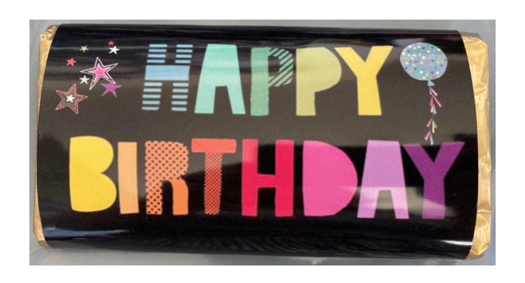 Happy Birthday Wrapper Chocolate Bar Wrapper - JPEG Digital Download - Etsy