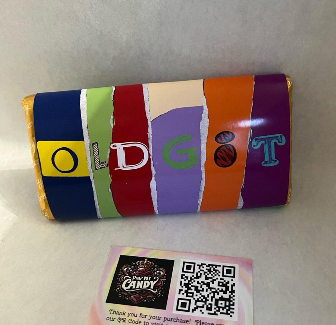 Oldgit, Funny, Joke, Birthday Chocolate Bar & Wrapper. Gift for Him or ...