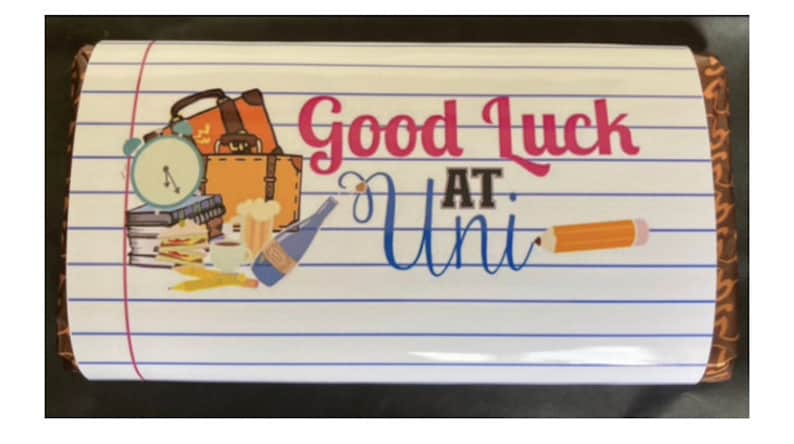 Good Luck at Moving to Uni Chocolate Bar Wrapper JPEG Digital Download ...