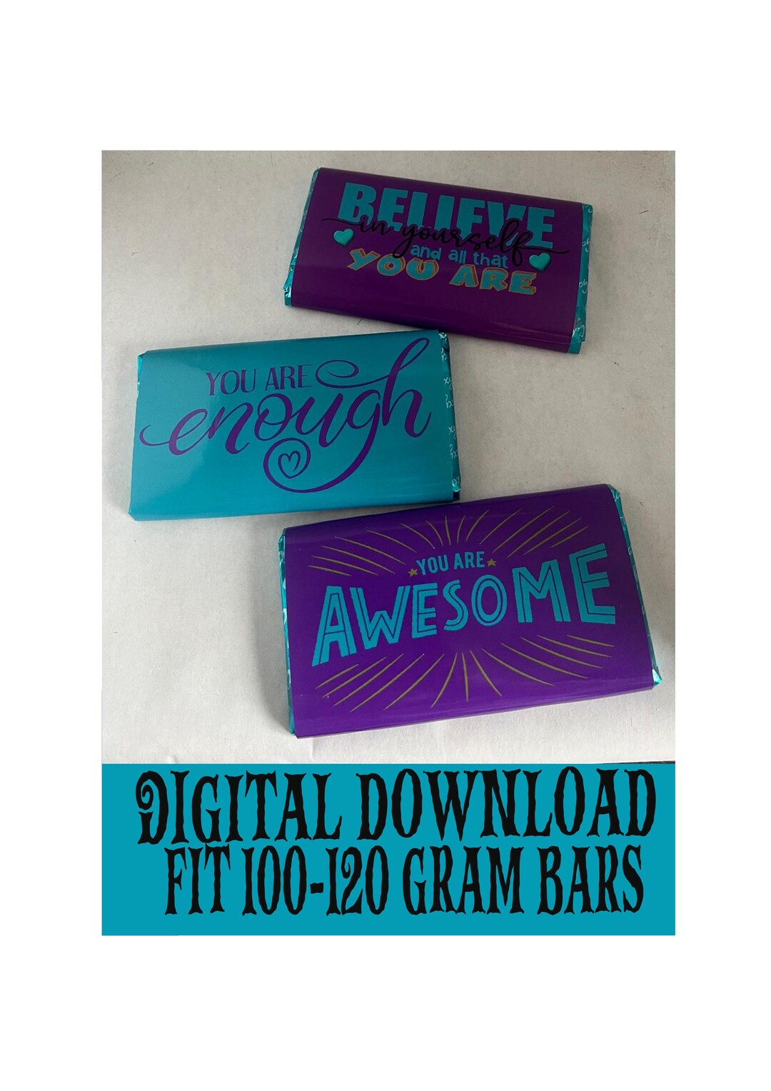 3X Mental Health Chocolate Bar Wrapper - Digital Download, JPEG, Print ...