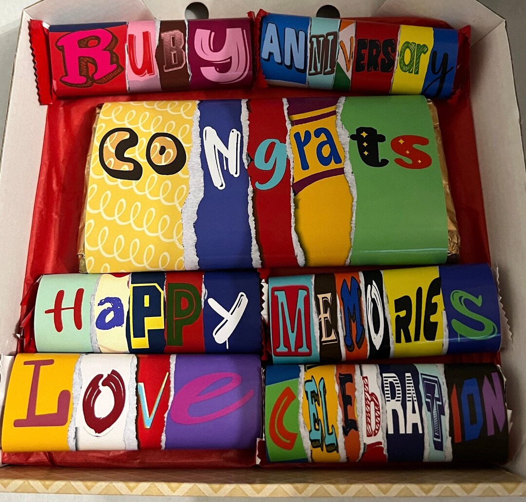 Ruby Happy Anniversary Chocolate Gift Box. Chocolate Hamper.gift for ...