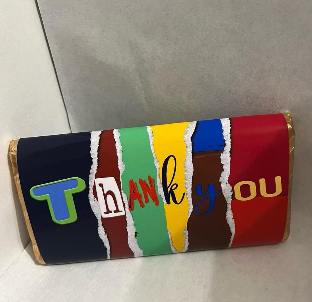 THANK YOU, Funny Chocolate Bar & Wrapper. Gift for Him or Her.choice of ...