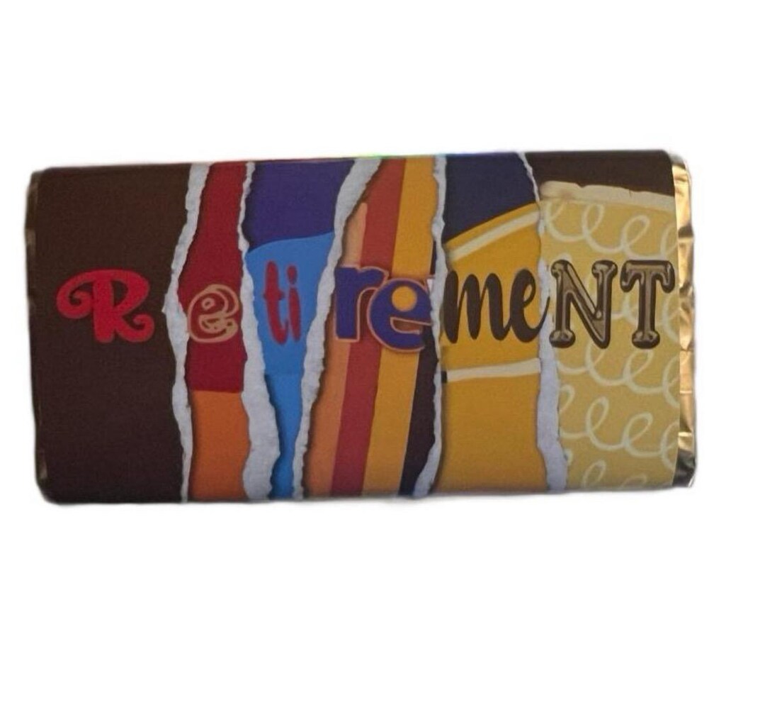 Retirement Chocolate Bar Gift: Wrapper, Branded Chocolate - Etsy