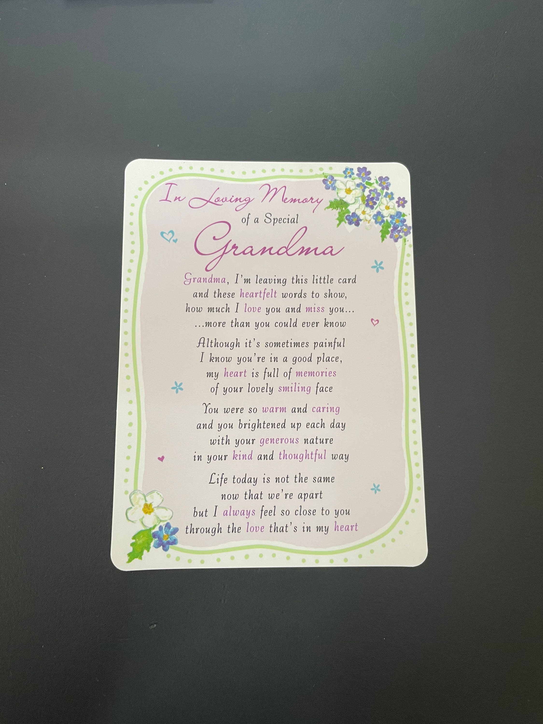 In Loving Memory of A Special Grandma Graveside Card - Etsy