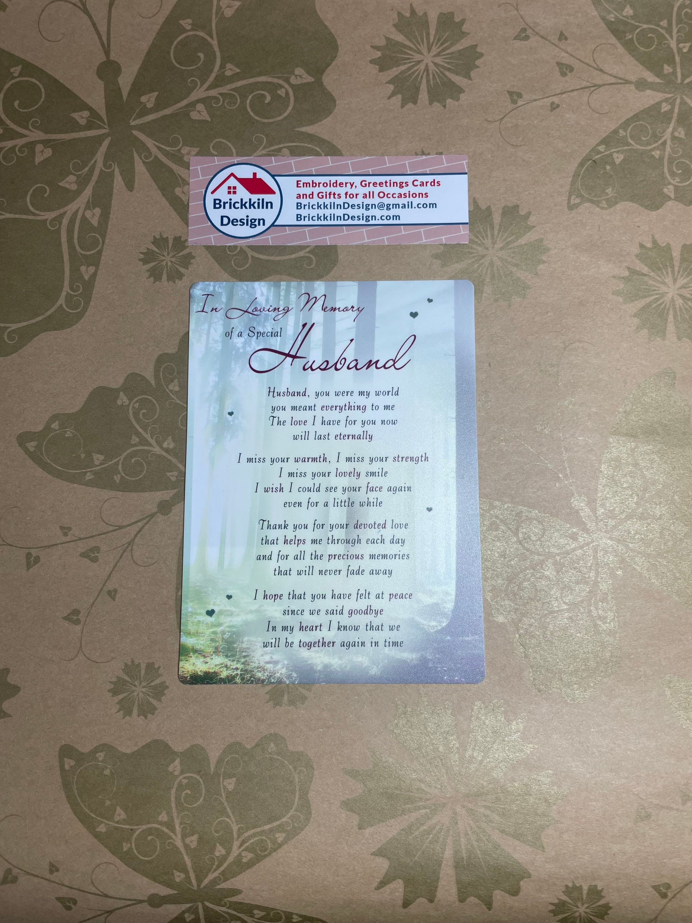In Loving Memory of A Special Husband Graveside Card - Etsy