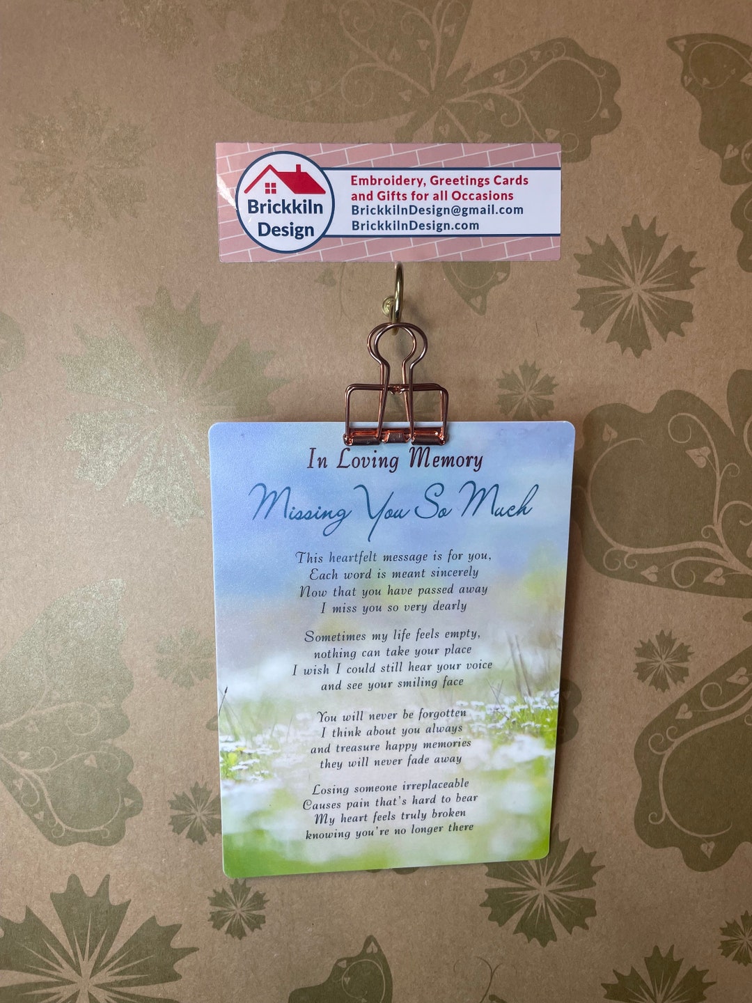 In Loving Memory Missing You so Much Graveside Card - Etsy