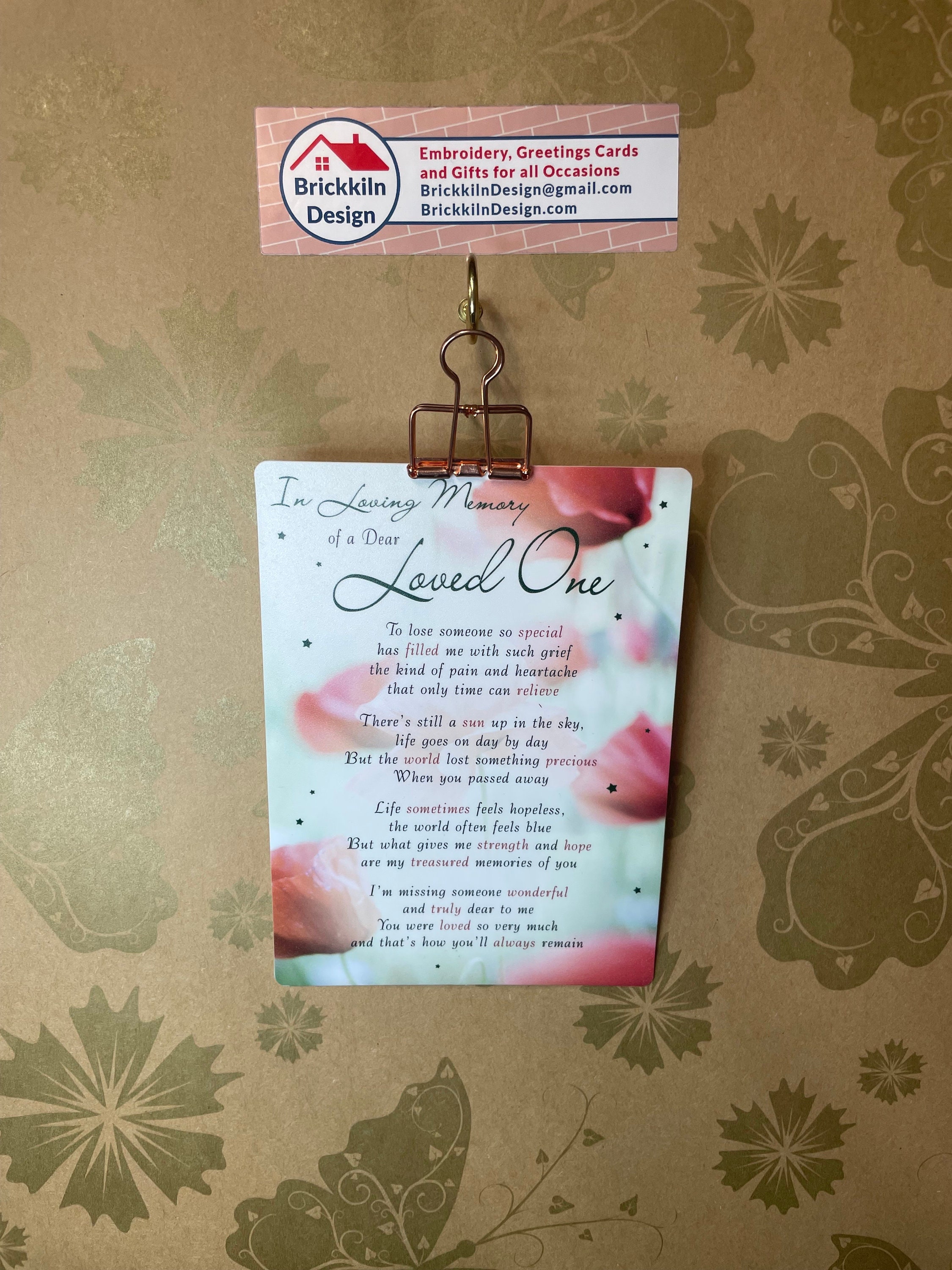 In Loving Memory of A Dear Loved One Graveside Card - Etsy