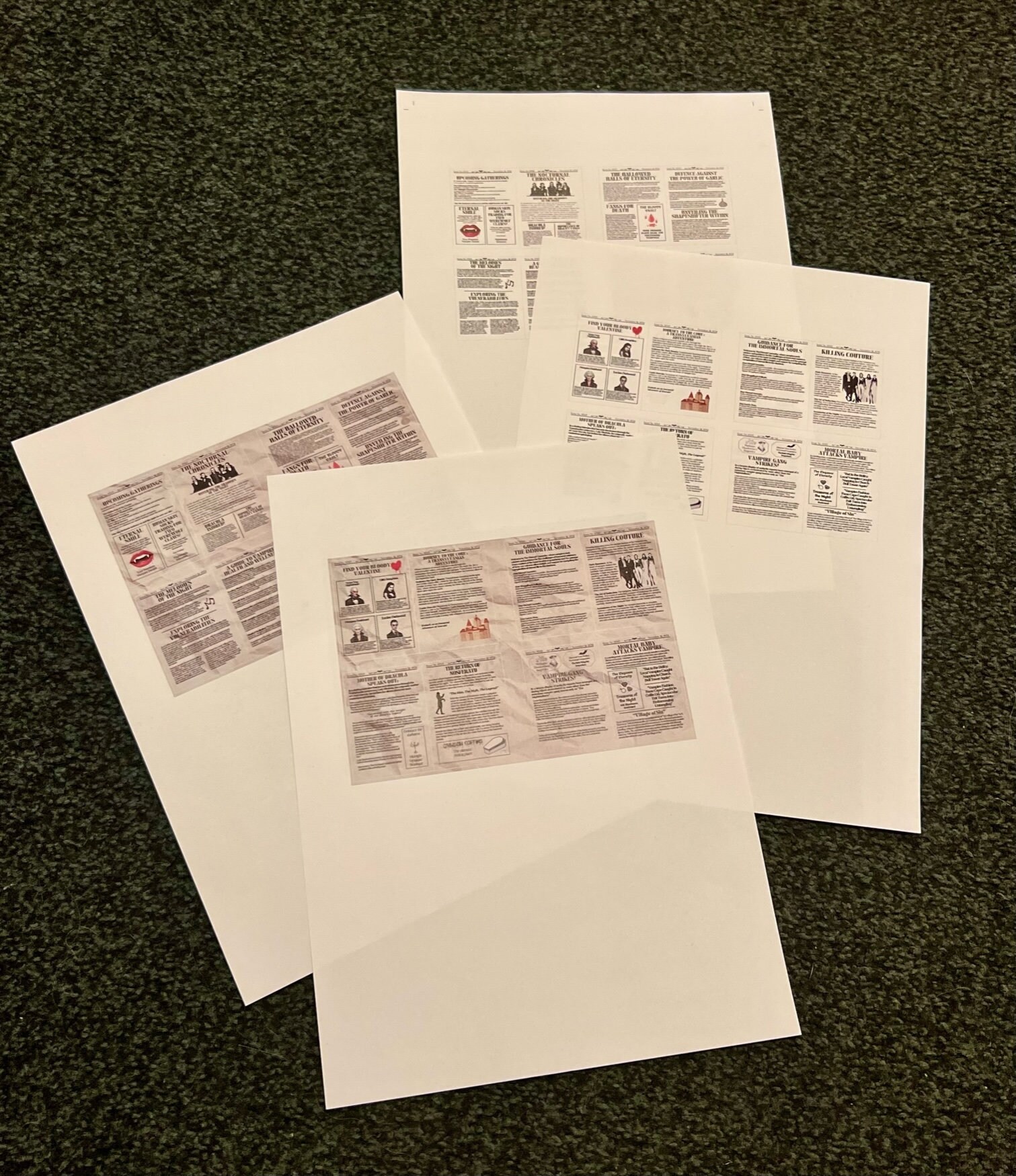 Miniature Printable Newspaper | Vampire Halloween | Dollhouse Miniature ...