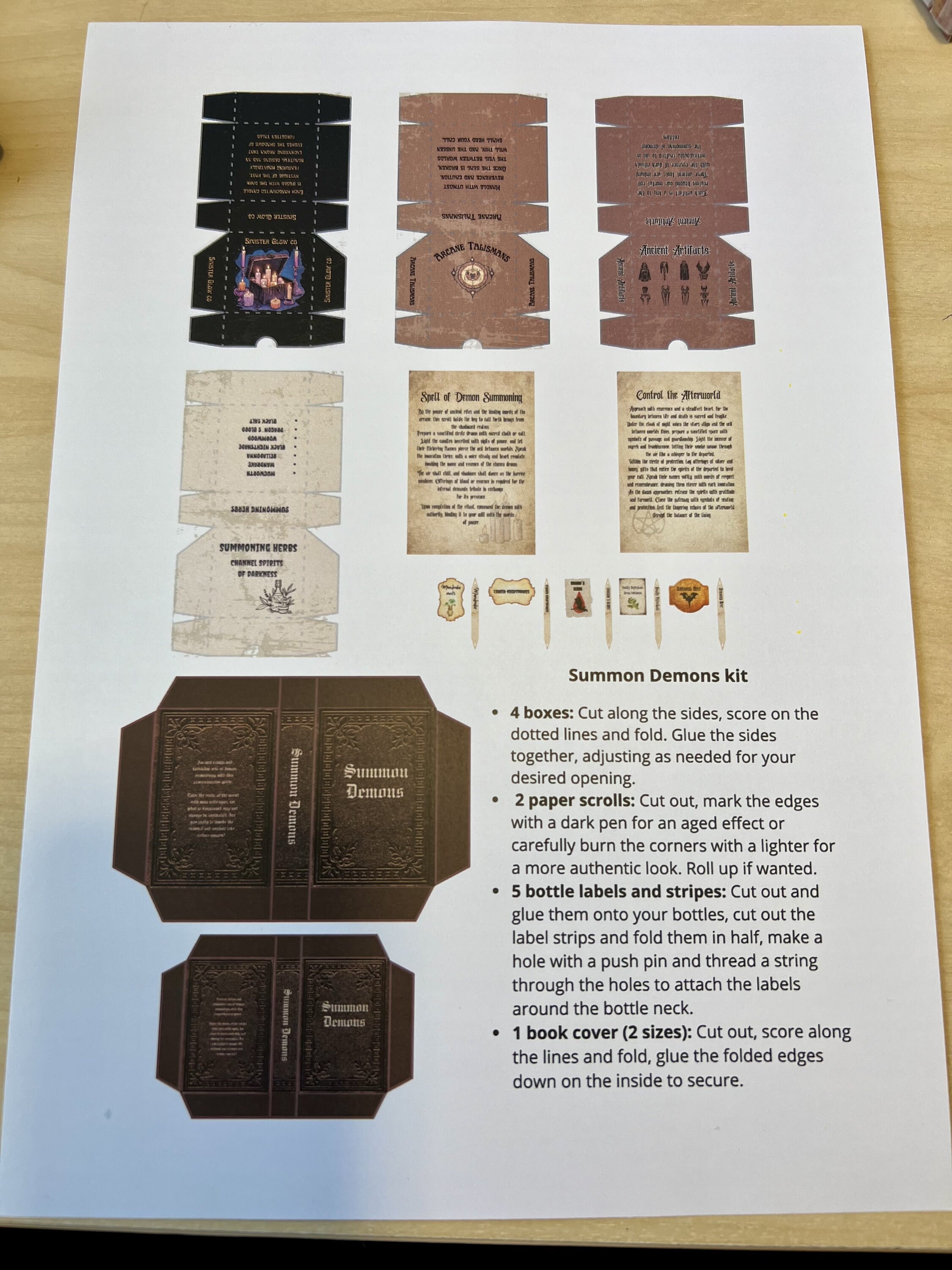Miniature Printable Summon Demon Kit | Dollhouse Miniature | 1/12 Scale ...