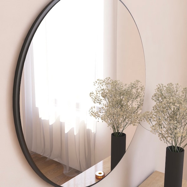 Large Round Mirror - Etsy
