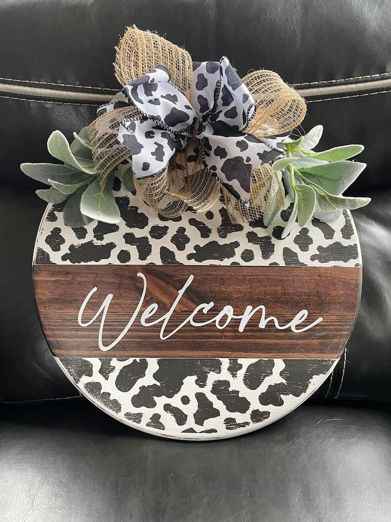 Cow Print Welcome Sign - Etsy Australia