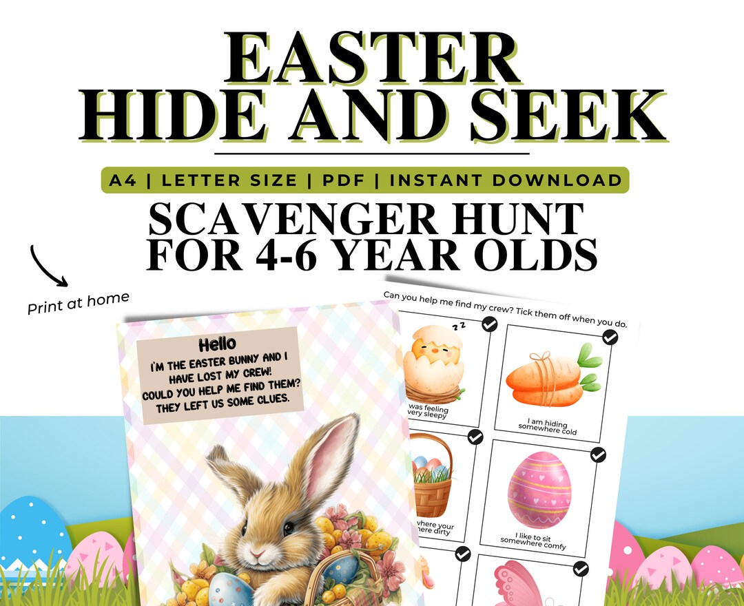 Easter Hide and Seek Scavenger Hunt for Younger Kids Easter - Etsy
