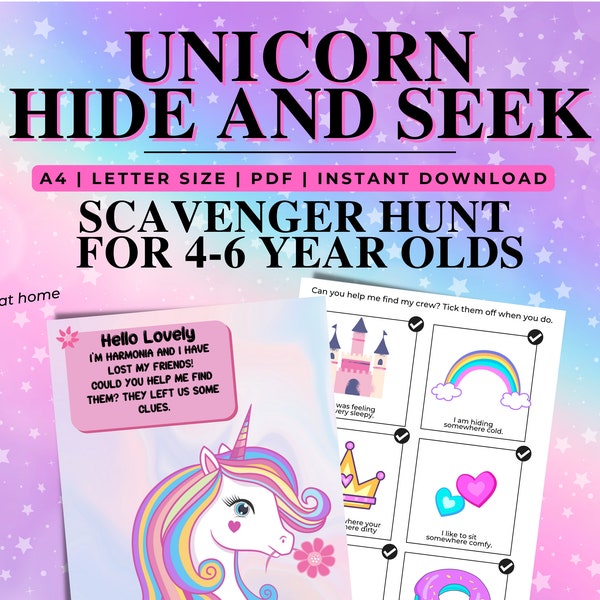 Unicorn Scavenger Hunt - Etsy