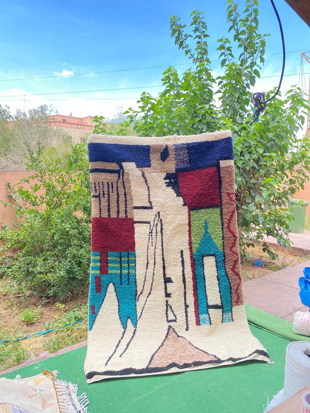 Tapis berbere azilal, 2m601m60 tapis coloré, tapis personnaliser, tapis ...