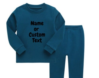 Kids Personalized Pajama Set Name or Custom Text Toddler - Etsy