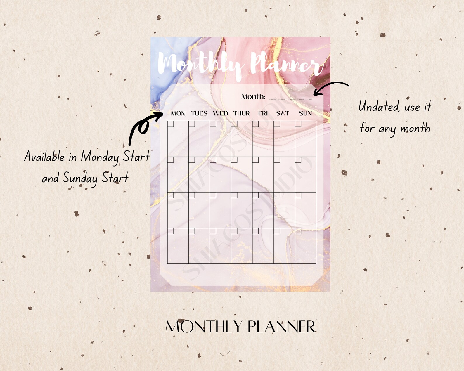2023 Printable Digital Undated Planner, A4 & Letter Size PORTRAIT ...
