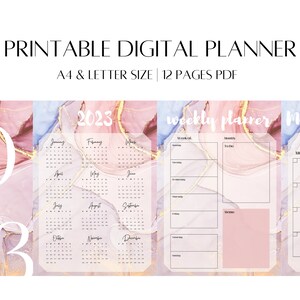 2023 Printable Digital Undated Planner, A4 & Letter Size PORTRAIT ...