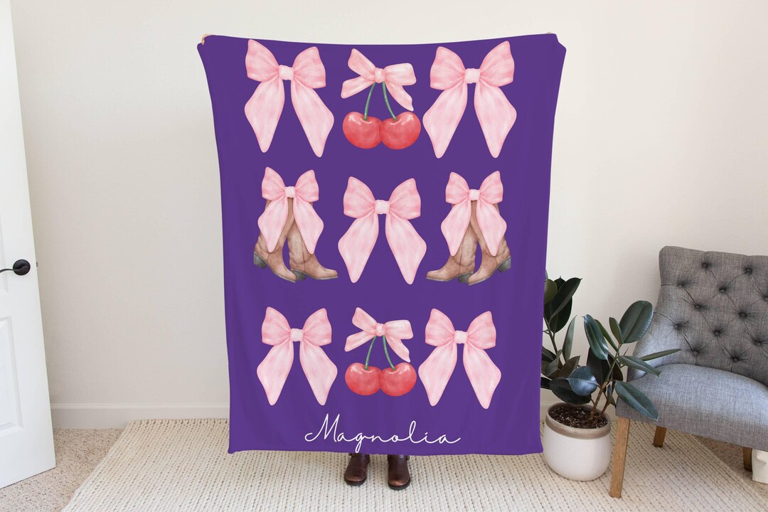 Customizable Coquette Blanket With Boots for Kids Plush Throw Blanket ...