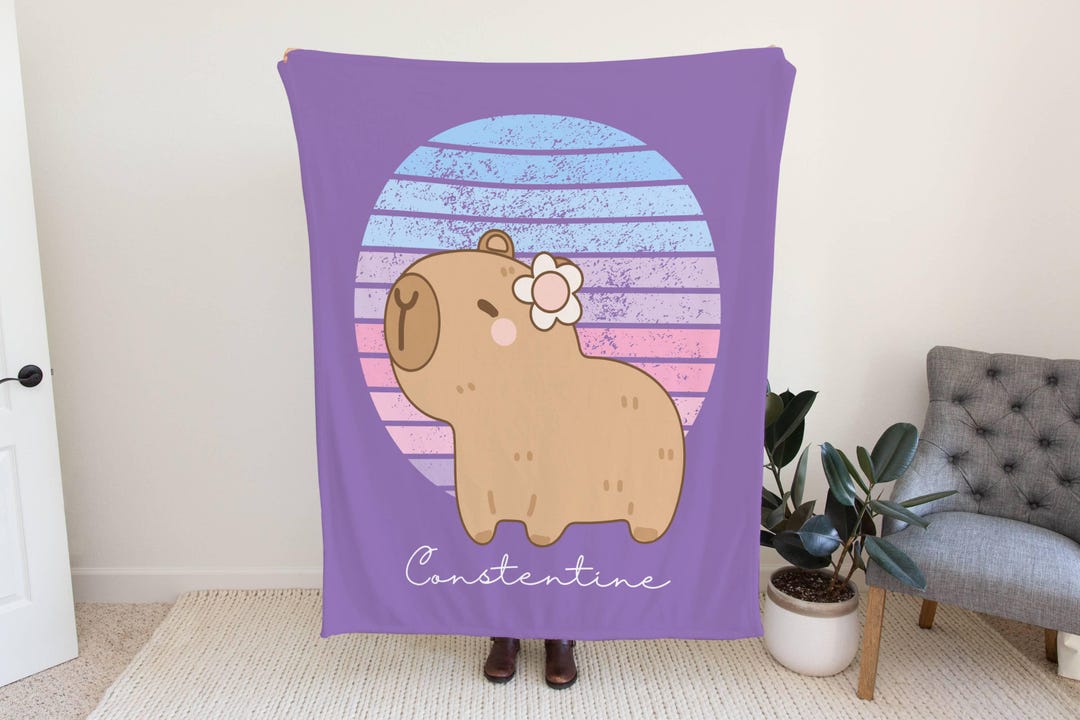Custom Capybara Blanket Kids Plush Throw Blanket Couch Personalized ...
