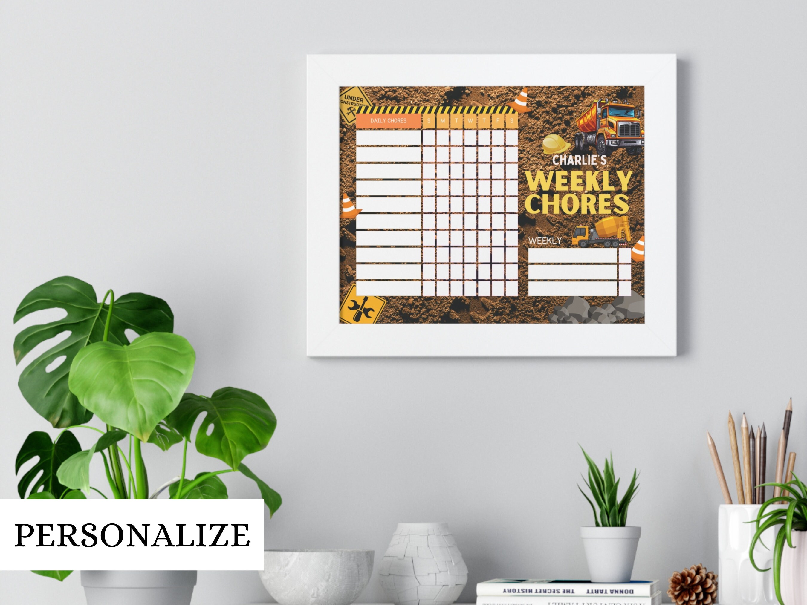 Personalized Chore Chart for Kids, White Board for Daily Chores ...