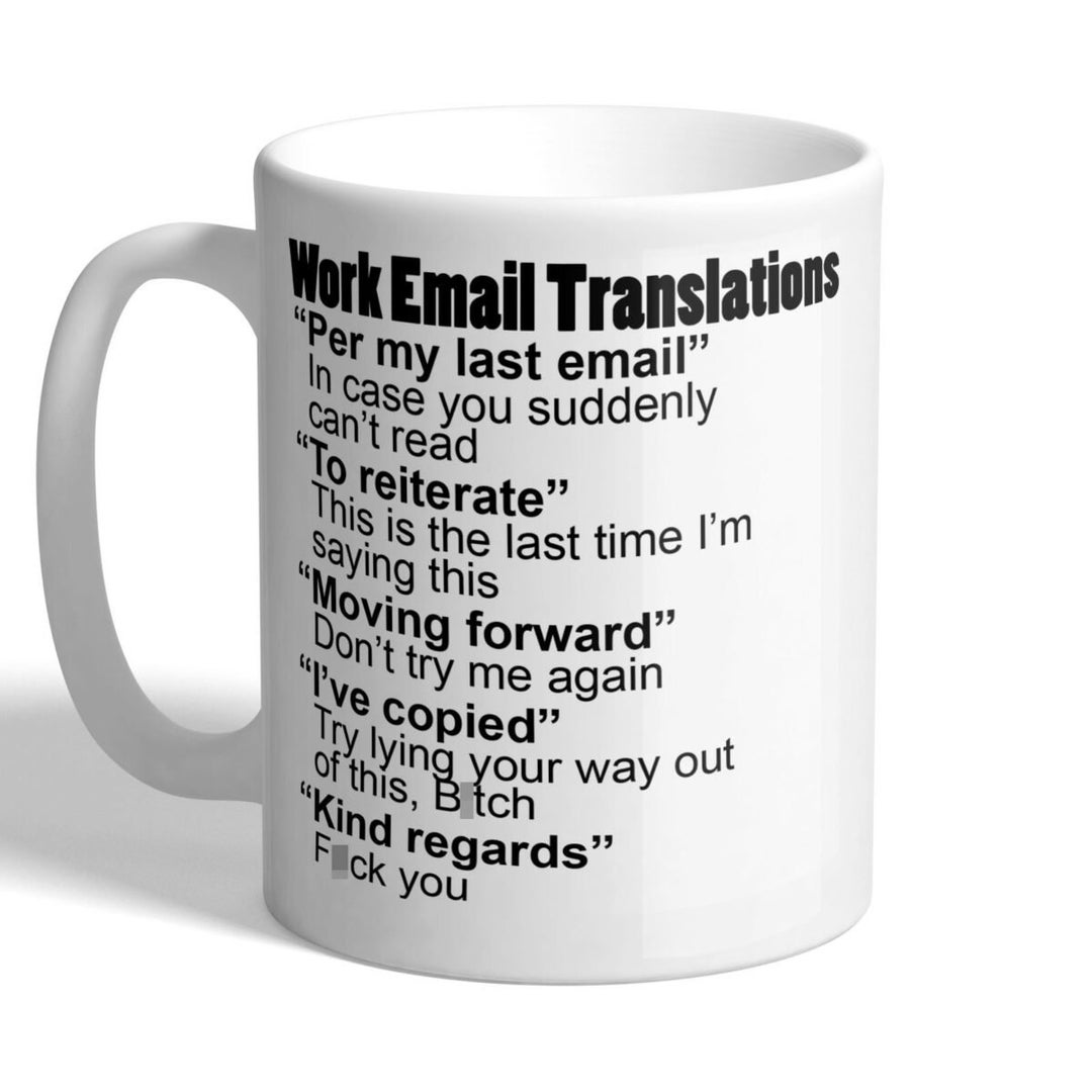Funny Work Email Translations - Colleague Mug - Etsy UK