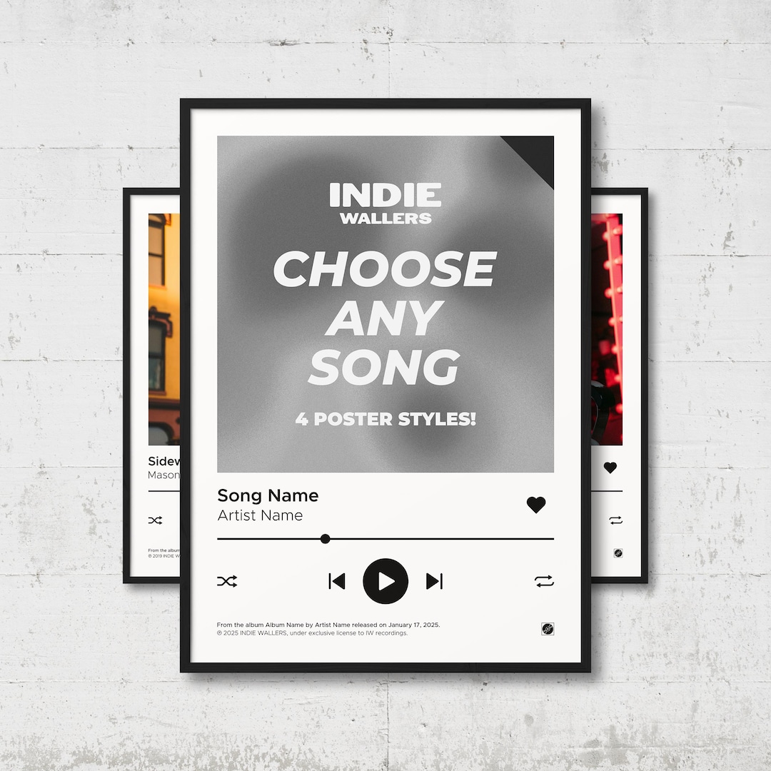 Custom Song Poster | Choose Your Own Song, Music Wall Art, Album Cover ...