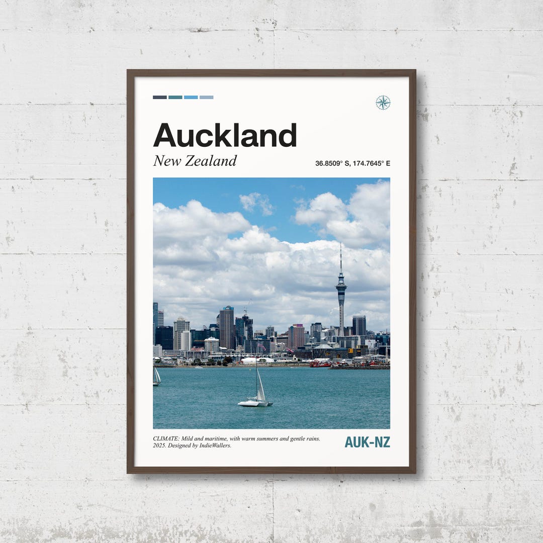 Auckland Poster | Real Picture of New Zealand, Travel Poster, Location ...