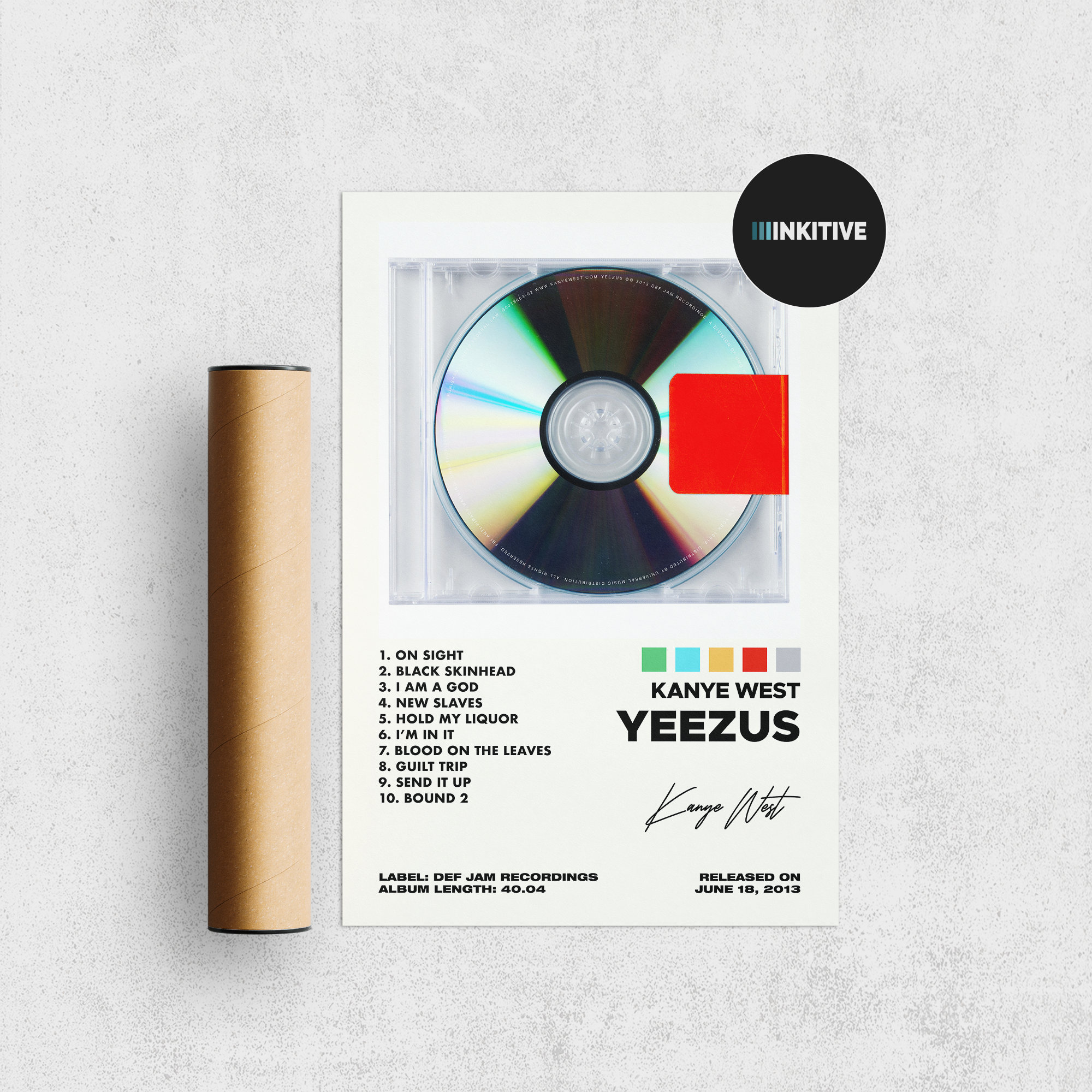 Kanye West Poster Yeezus Poster Kanye West Album Cover Poster Sold