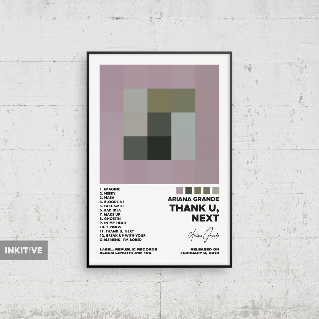 Ariana Grande Poster Thank U Next Album Cover Print Music - Etsy