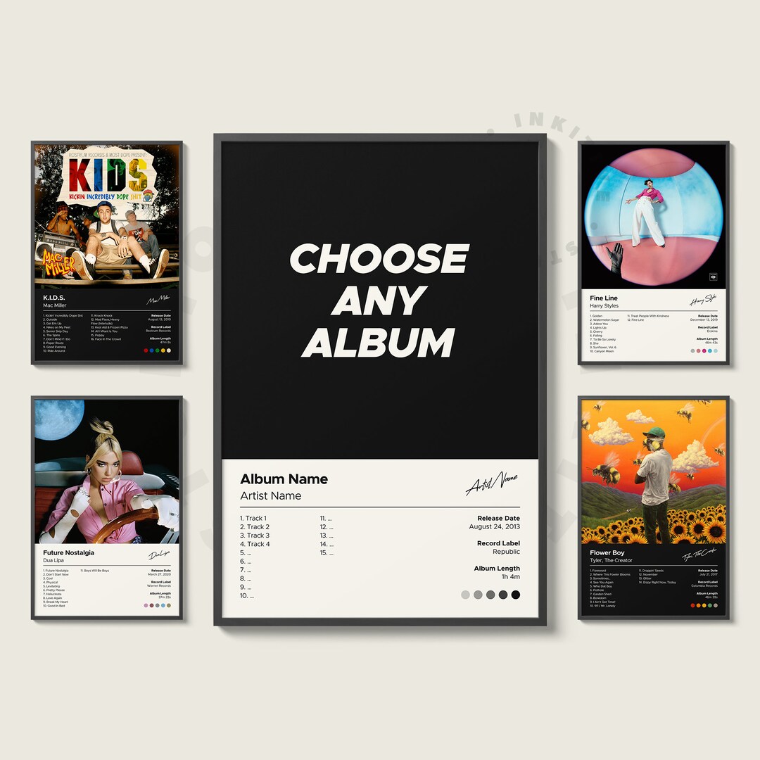 Custom Album Poster Tracklist Album Cover Print Music - Etsy
