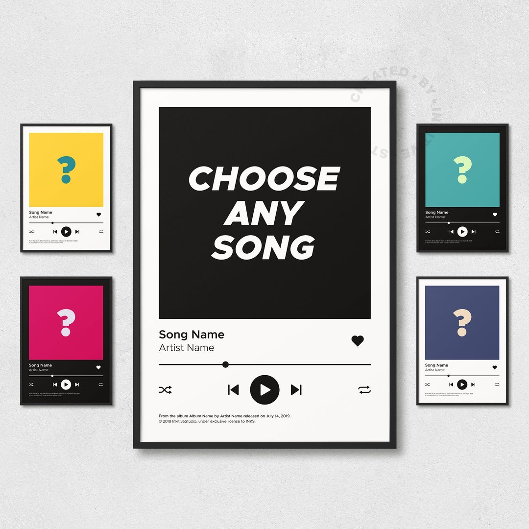 Custom Song Poster - Music Wall Art, Album Cover Print, Music App ...