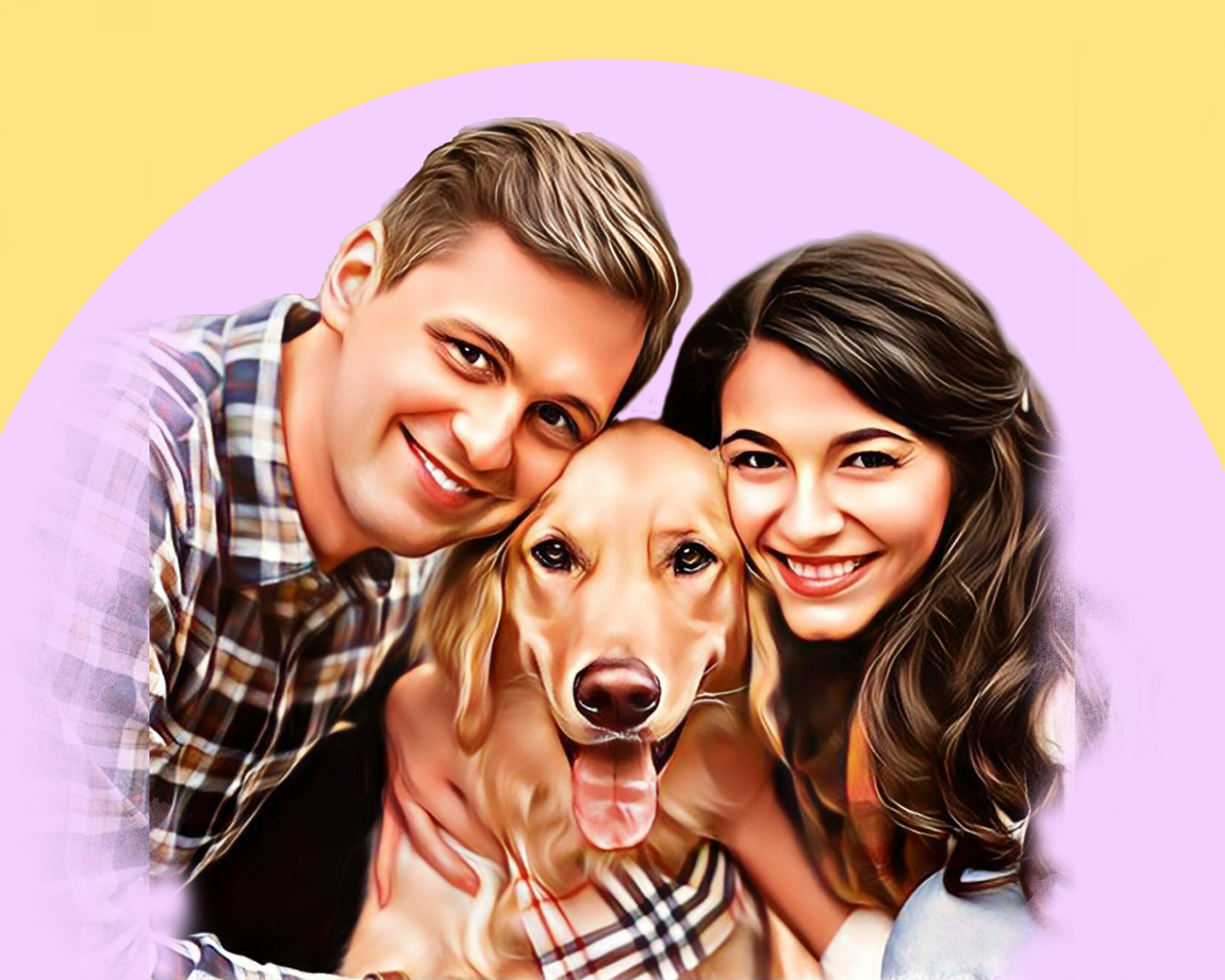 DOG FAMILY PORTRAIT Family Painting From Photo Custom Dog - Etsy