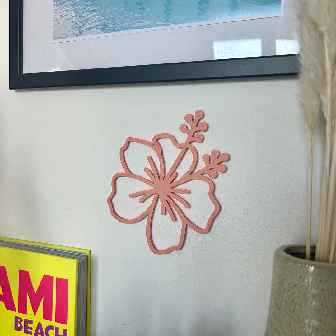 Hibiscus Flower Wall Decoration - Hang Without Drilling ...