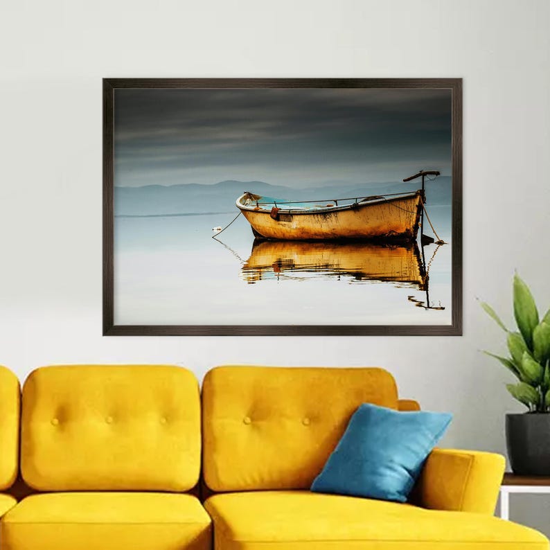 Sea Landscape Glass Wall, Boat Landscape Glass Decor, View Glass ...