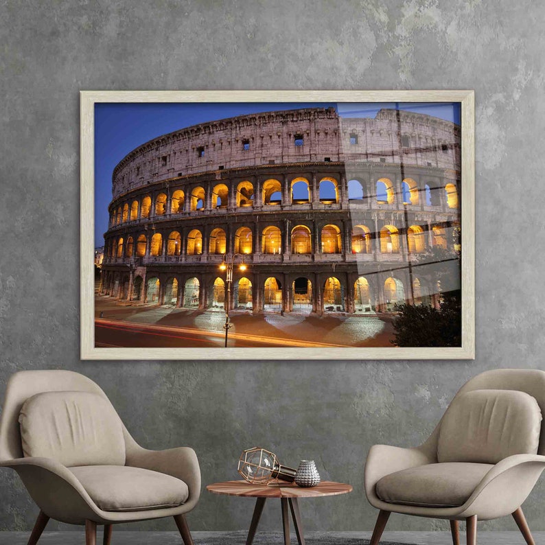 Glass Wall Art Colosseum, Rome Italy Architecture Glass Print, Historic ...