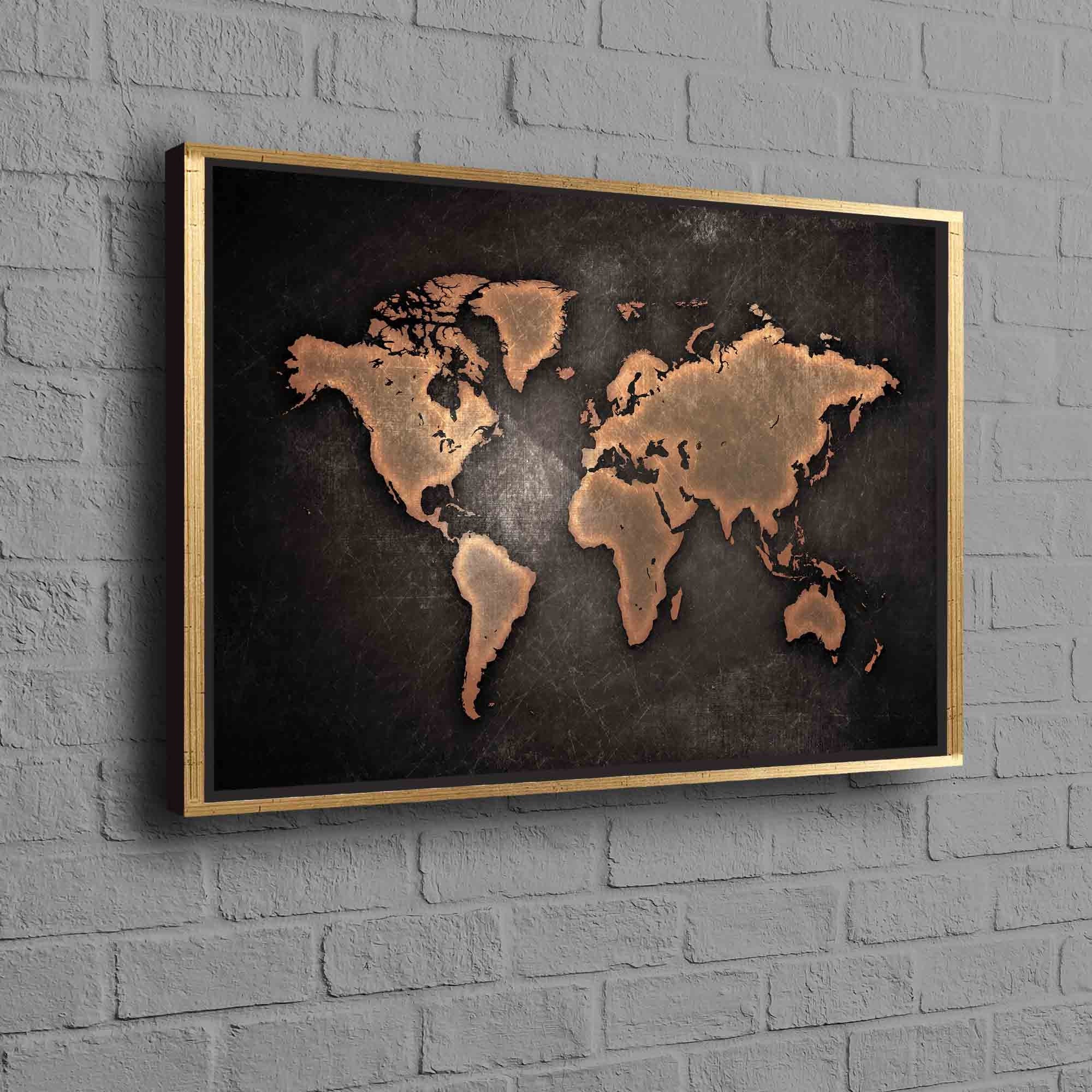 Map Wall Art Modern World Map Canvas Art Classroom Art - Etsy